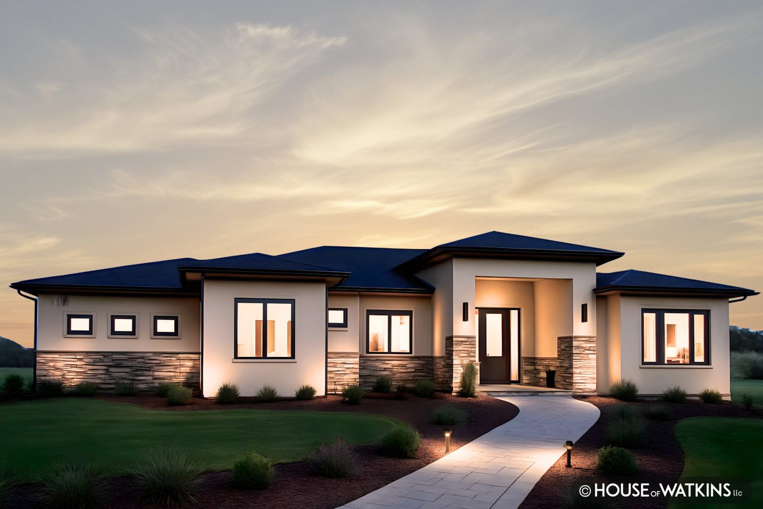 3 Bedroom Ranch House Plan with Office and 3 Car Garage