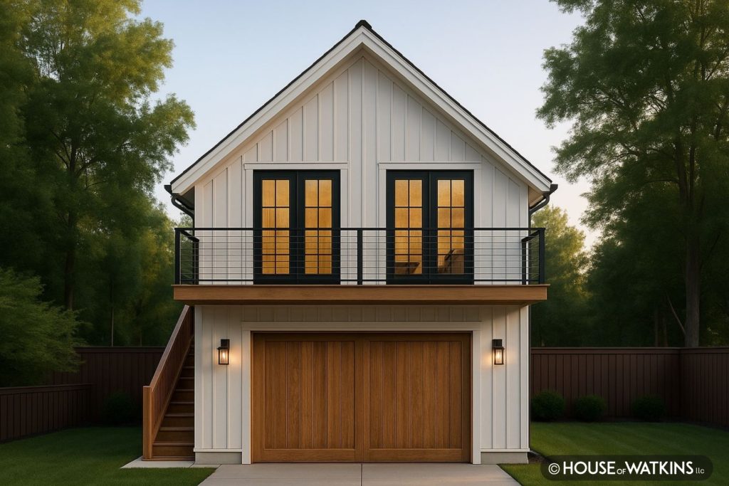 1 Bedroom ADU Over 2-Car Garage | House Plan under 500 sq ft