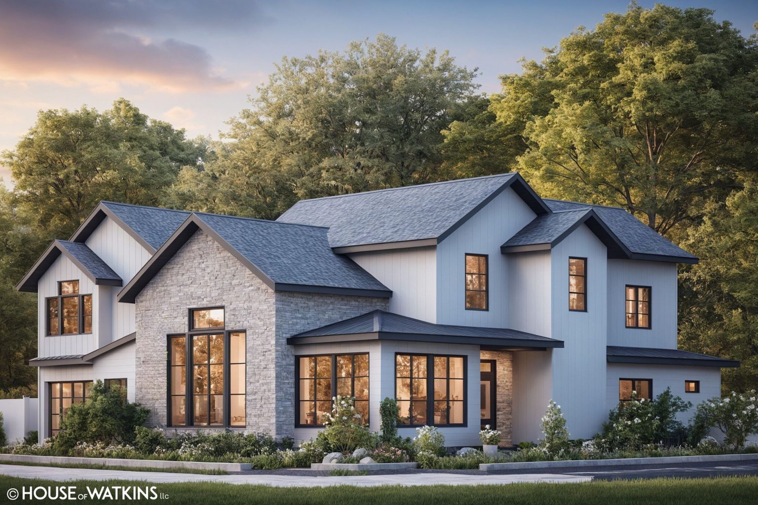 4 Bedroom 2 story modern farmhouse with casita house plans